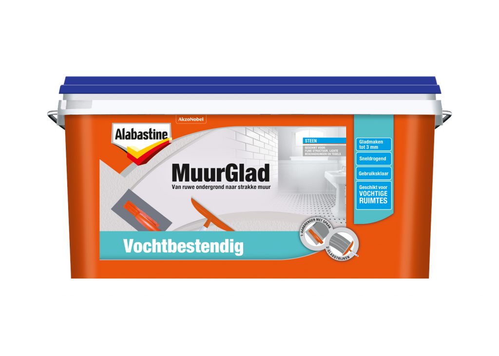 MuurGlad Vochtbestendig: egaliseerpasta voor de badkamer